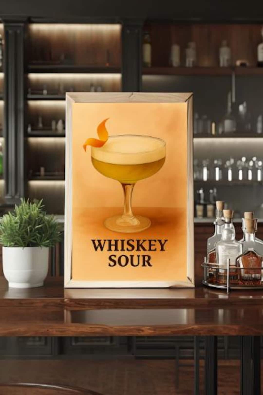 Whiskey Sour Art Print, Matte Vertical Posters for Home Bar Decor ...