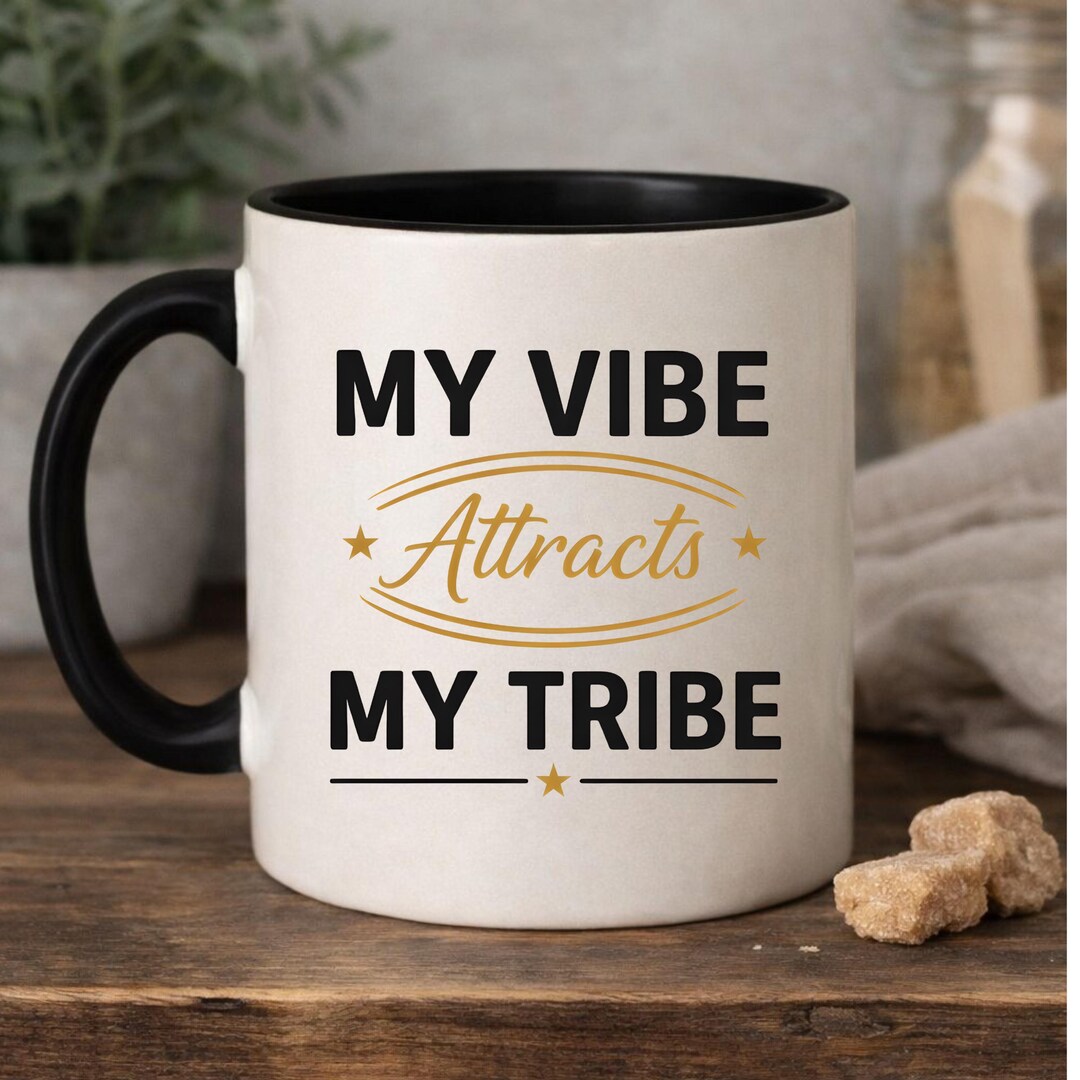 My Vibe Attracts My Tribe Mug | Manifestation Mug | Positive Quote ...