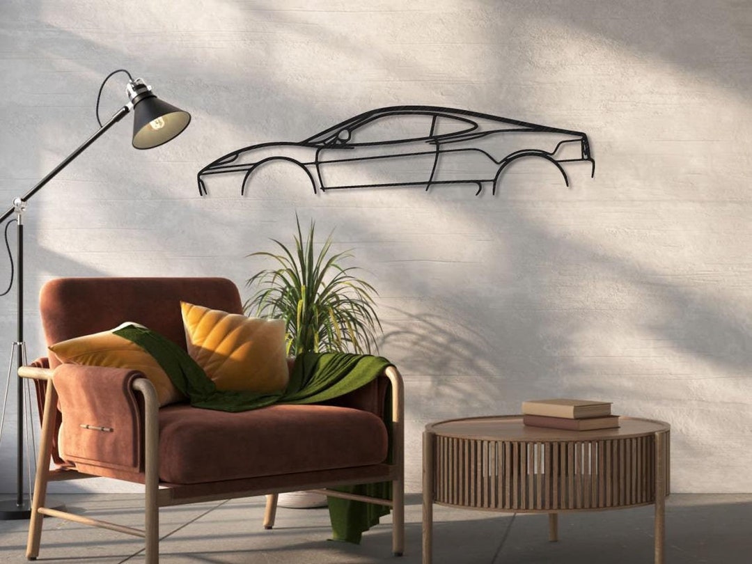 Italian V8 Supercar Metal Wall Art – Handmade Steel Silhouette for ...