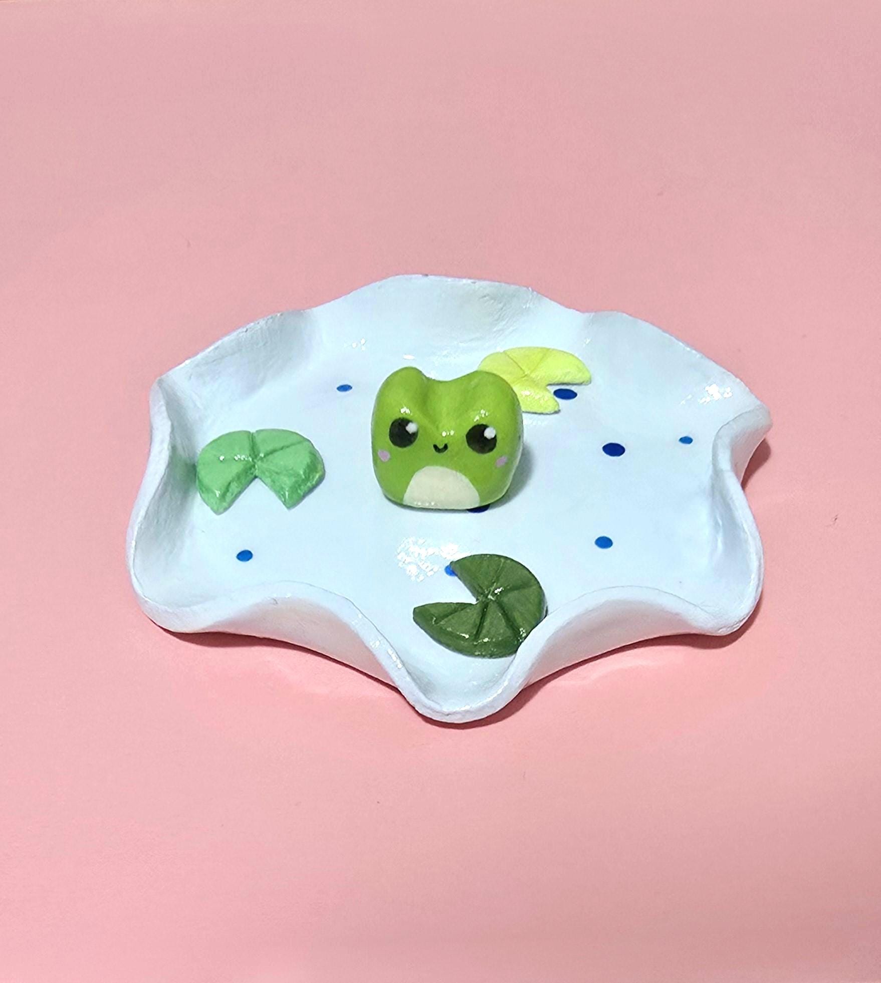 Cute Frog Trinket Dish, Trinket Tray, Jewelry Tray Made From Air Dry ...