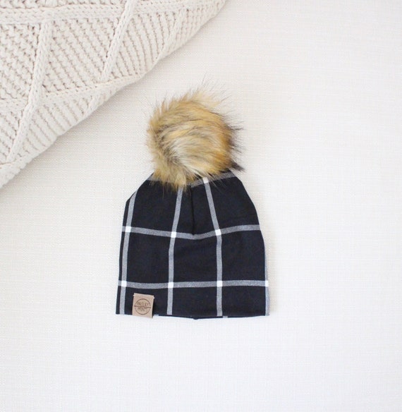 Plaid Slouch Beanie Baby Slouch Hat Cozy Fall Hat - Etsy