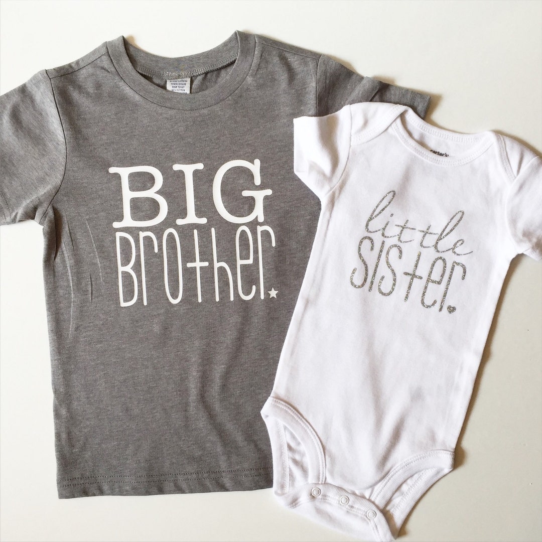 Big Brother Little Sister Set Big Brother Little Sister New Baby Gift ...