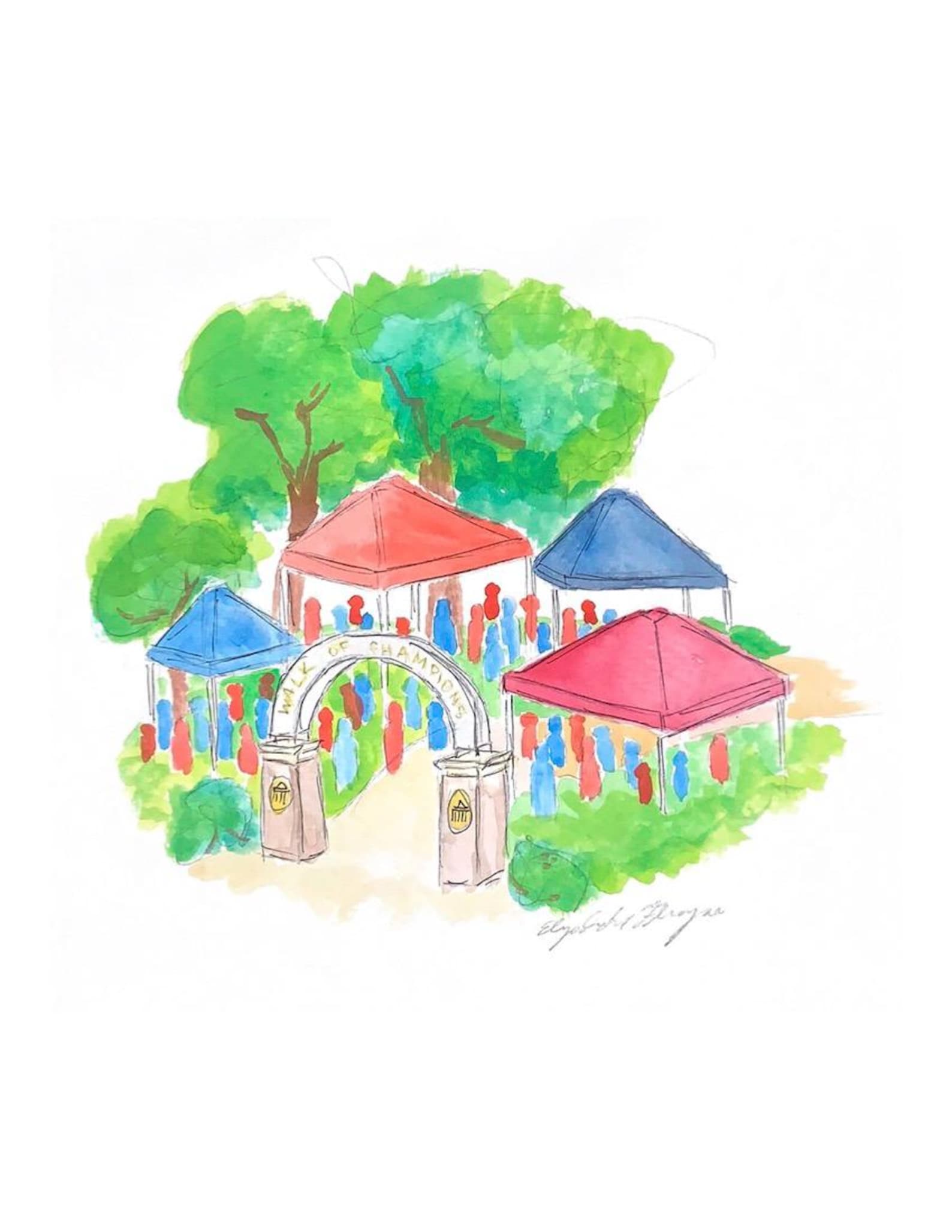 Grove on Gameday - Ole Miss Watercolor Print - Etsy