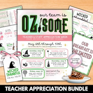 Teacher Appreciation Week Flyer Wicked Theme Bundle Canva Template ...