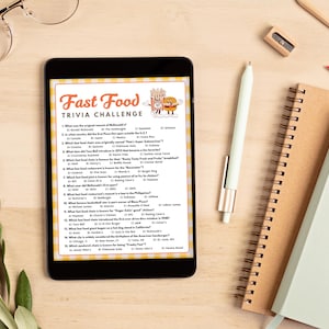 Fast Food Trivia Game With Answers: 15 Printable Questions Parties ...