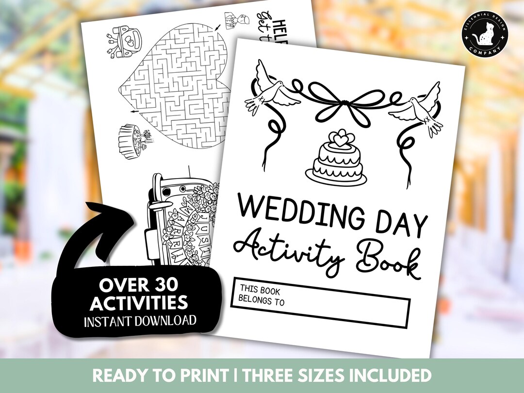 Printable Wedding Activity Book: Kids Games & Coloring (PDF Download ...