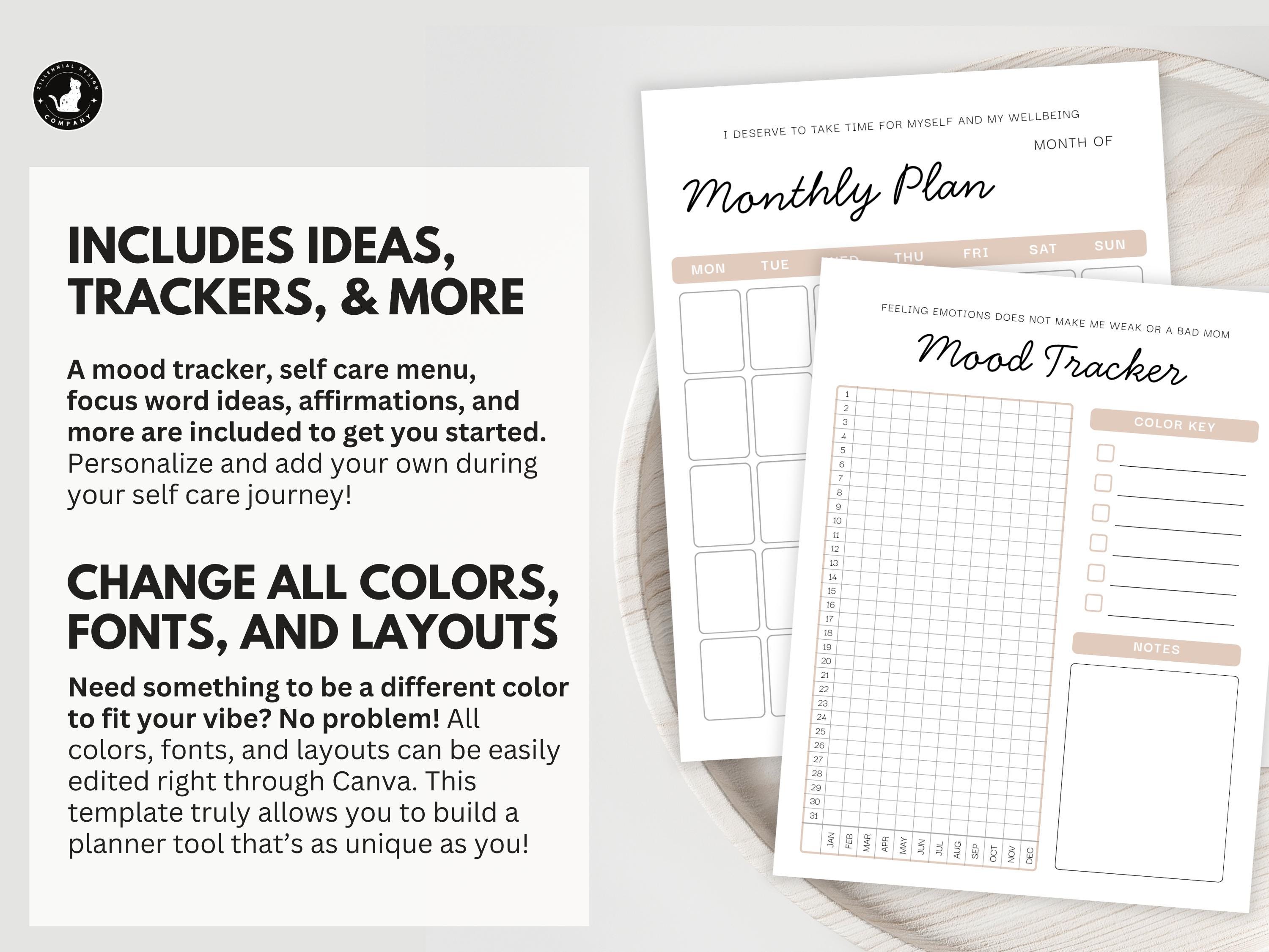 New Mom Selfcare Planner Checklist Journal Printable Digital Planner ...
