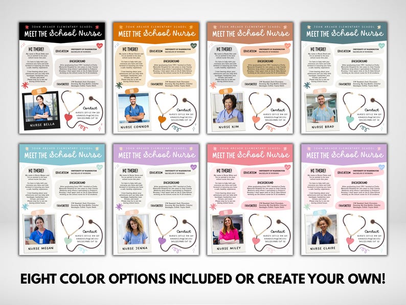 Meet the School Nurse Flyer Printable Canva Template | About Me Back to ...