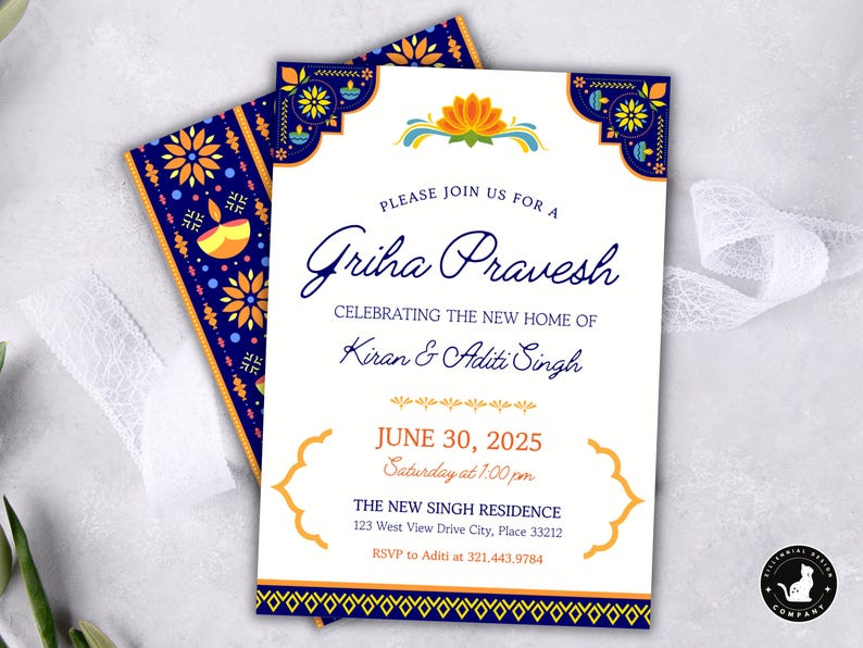Griha Pravesh Indian Housewarming Invitation: Hindu House Warming ...