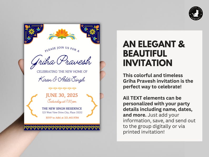 Griha Pravesh Indian Housewarming Invitation: Hindu House Warming ...