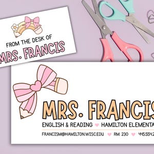 Coquette Bow Teacher Email Signature & Header: Editable Canva Template ...