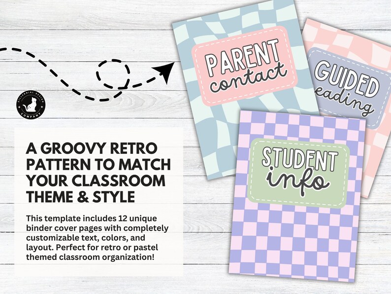 Retro Groovy Teacher Binder Cover Template: Editable Classroom Decor ...