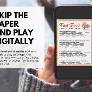 Fast Food Trivia Game With Answers: 15 Printable Questions Parties ...