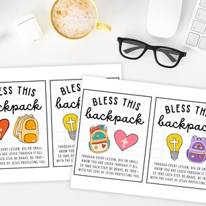 Backpack Blessing Cards: Printable Christian Prayer Tags for Back to ...
