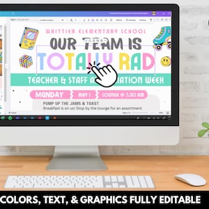 90s Theme Teacher Appreciation Week Flyer: Editable Canva Template ...