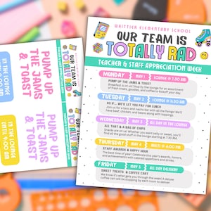 90s Theme Teacher Appreciation Week Flyer: Editable Canva Template ...