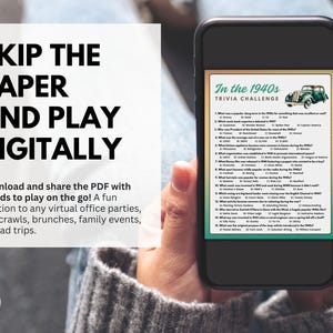 Printable 1940s Trivia Questions Game | Decades Trivia 1945 WWII Fun AP ...