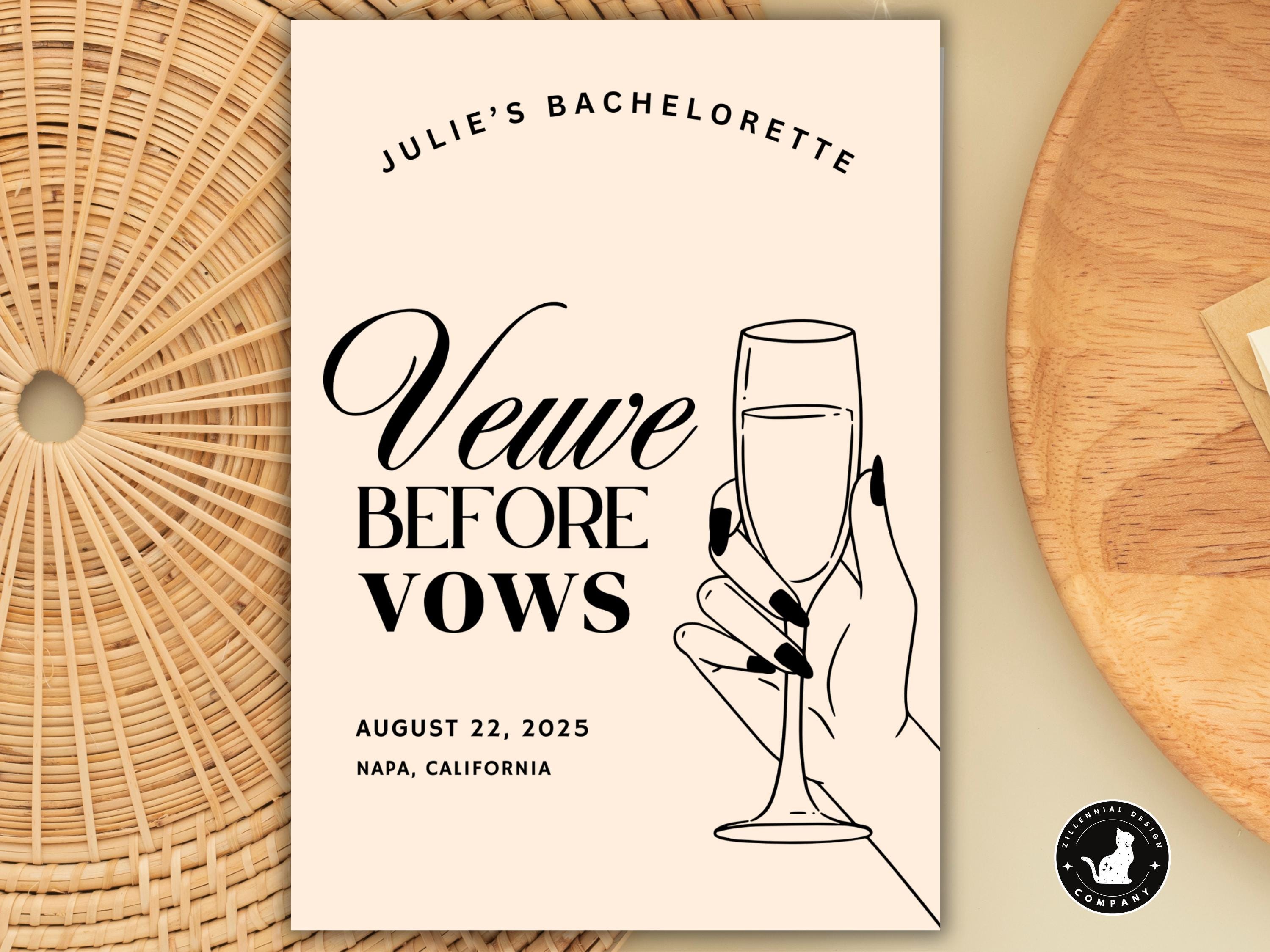 Veuve Before Vows Invitation Itinerary Canva Template | Champagne ...