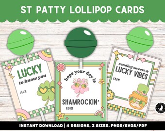 Retro St. Patricks Day Printable Lollipop Sucker Tag Treat Bag Top I'm ...