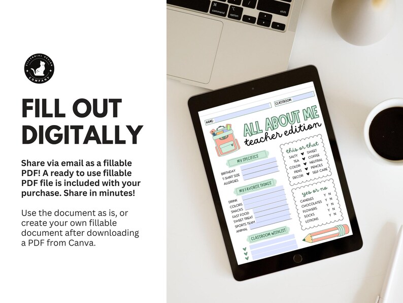 Teacher Appreciation Questionnaire Survey Favorite Things List ...