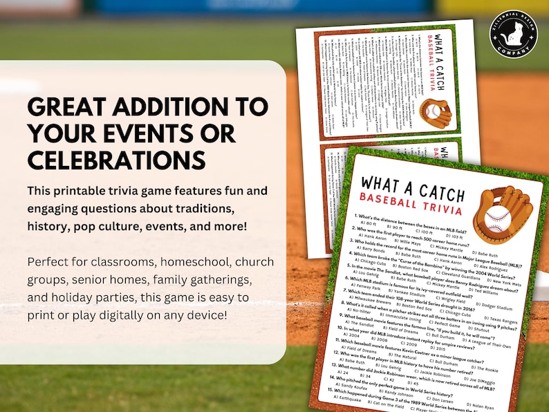 Printable Baseball Trivia Games Questions | Spring Trivia Opening Day ...