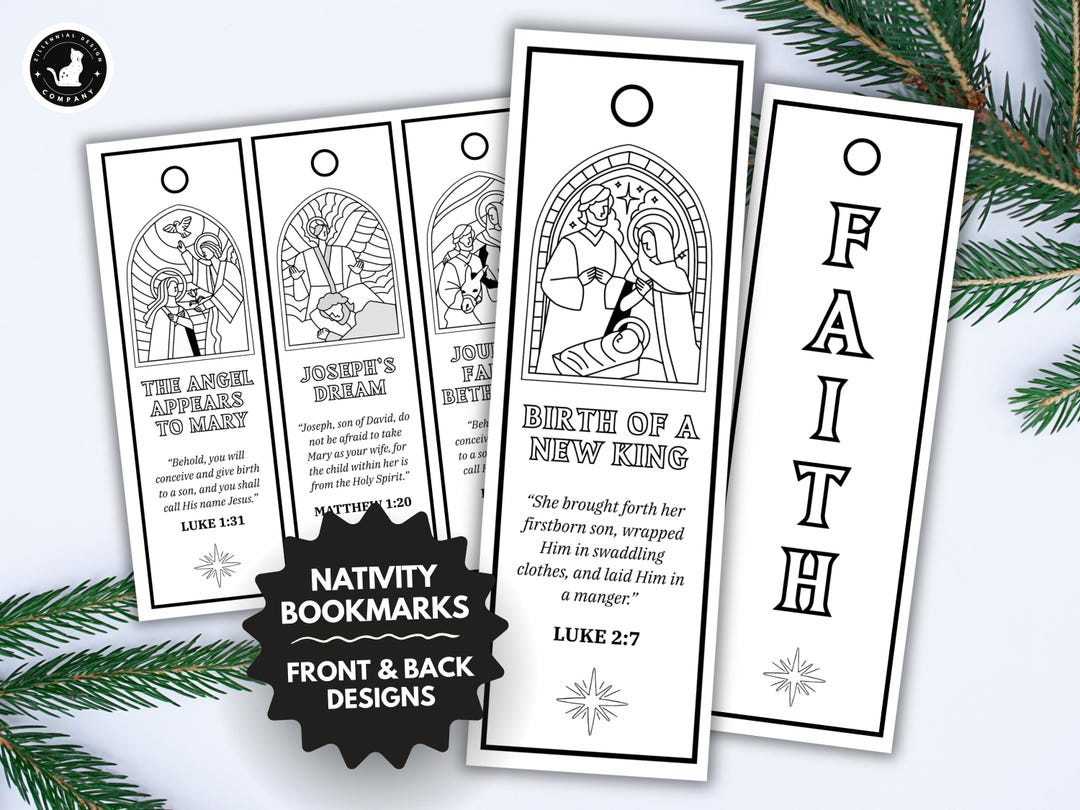Nativity Christmas Coloring Bookmark Bundle Printable Youth Group ...