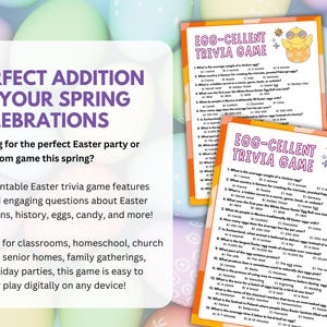 Printable Easter Trivia Game: Fun Spring Party Activity (PDF) - Etsy