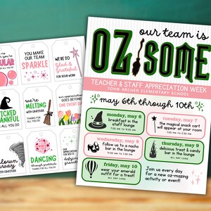 Wizard of Oz Teacher Appreciation Flyer & Gift Tags (canva Template) - Etsy