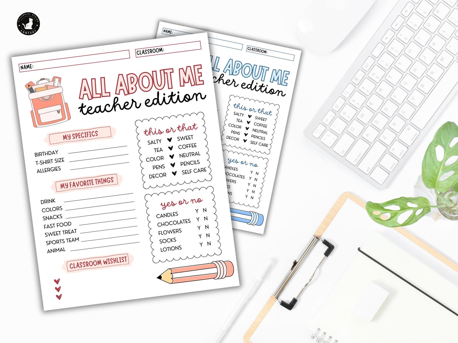 Teacher Appreciation Questionnaire Survey Favorite Things List ...
