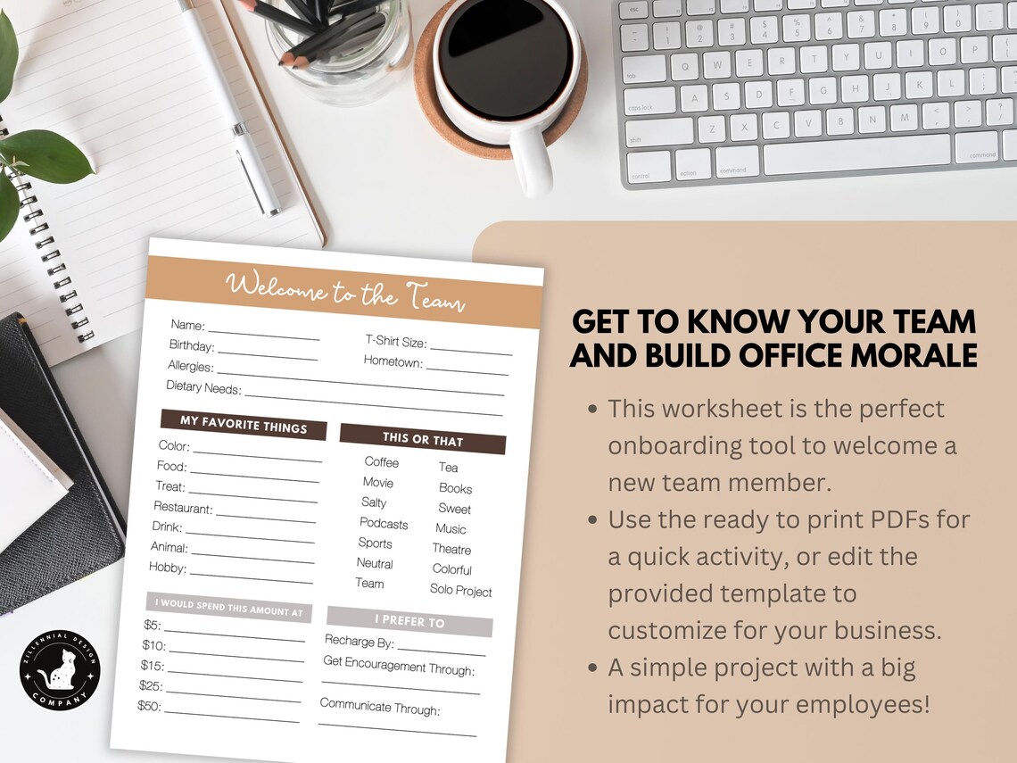 Team Building Get to Know Me Questionnaire Printable | Coworker ...