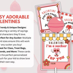 Retro Valentine Lollipop Cards: 'sucker for You' Printable Valentines ...