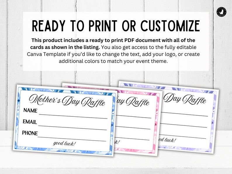 Editable Mothers Day Raffle Ticket Template Printable Fundraiser ...