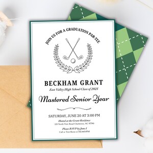 Golf Graduation Party Announcement Invitation 2025 Editable Canva ...