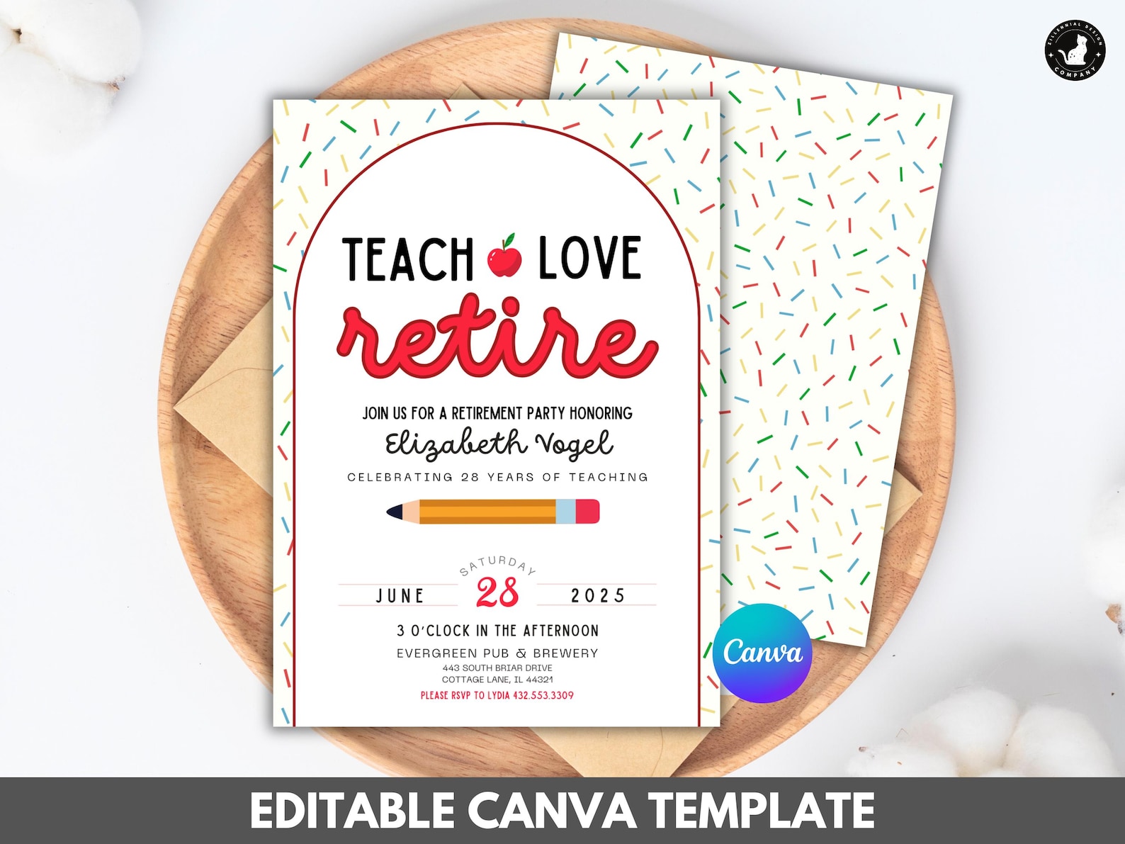 Teacher Retirement Invitation Canva Template | Teacher Retirement Party ...