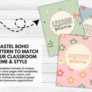 Cottagecore Teacher Binder Covers: Pastel Boho Classroom Decor ...