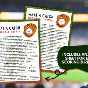 Baseball Trivia Game With Answers: Fun Printable Questions for Opening ...