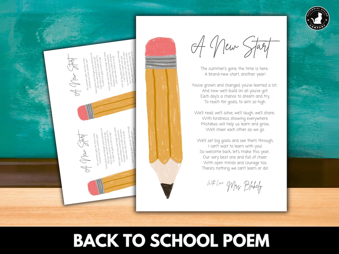 Editable Back to School Poem: Teacher Welcome Letter, Classroom Poster ...