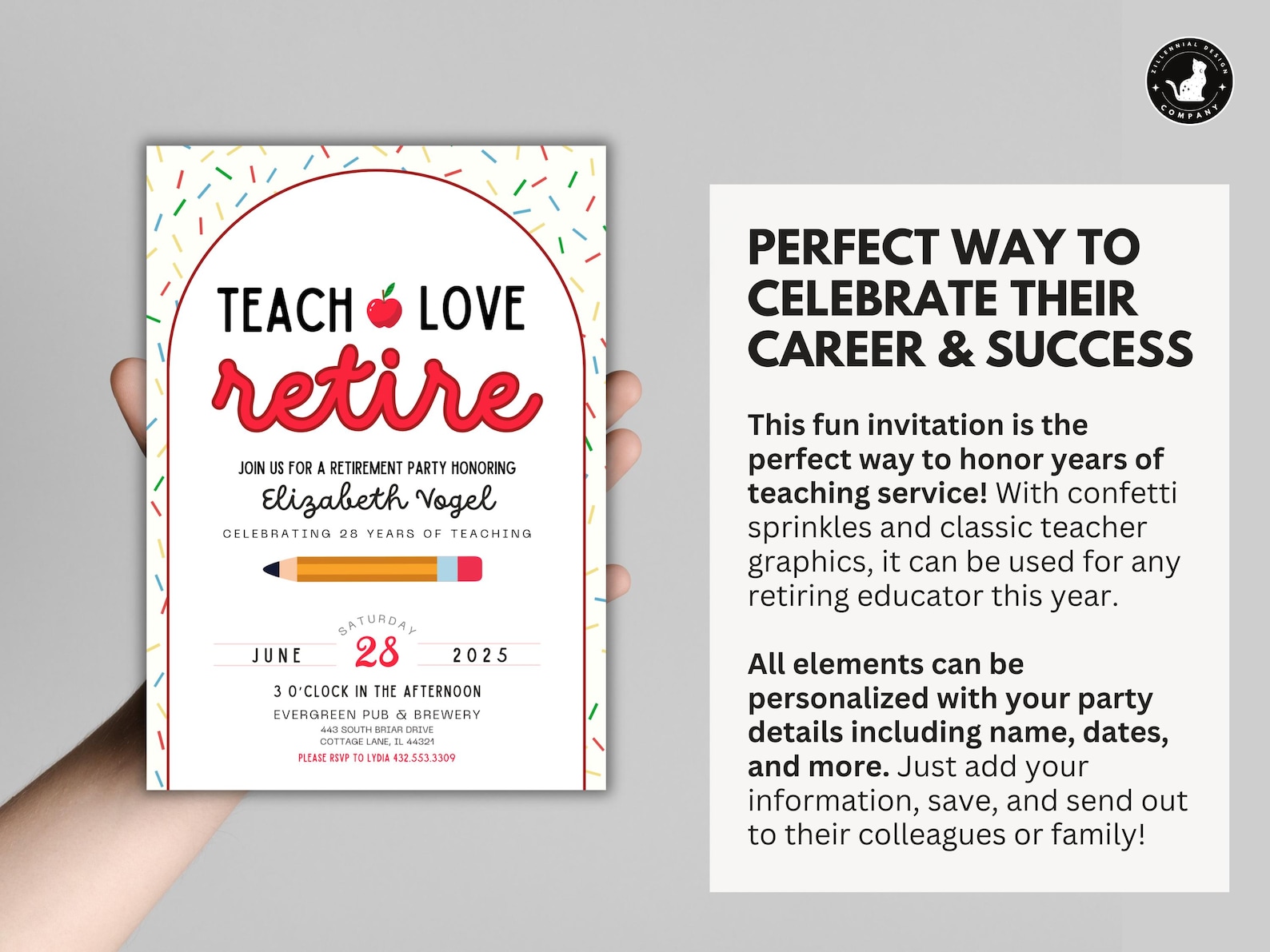 Teacher Retirement Invitation Canva Template | Teacher Retirement Party ...