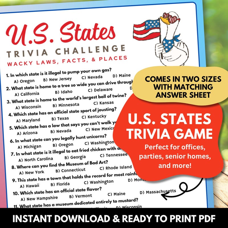 Us History Quiz for Kids - Etsy Canada