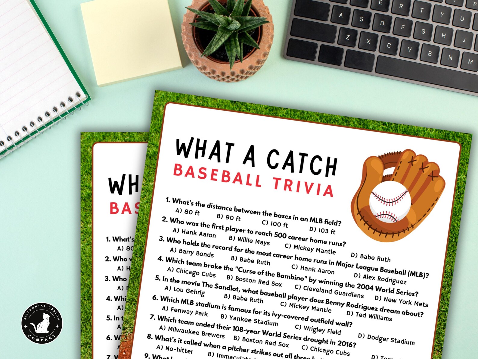 Printable Baseball Trivia Games Questions | Spring Trivia Opening Day ...