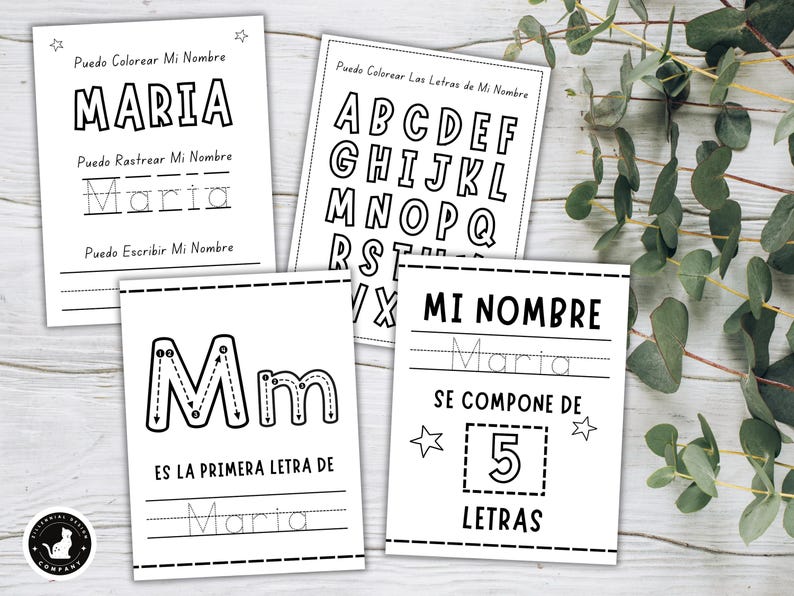 Personalized Spanish Name Tracing Workbook Kindergarten Worksheet ...