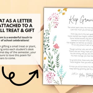 End of Year Poem Teacher Gift Canva Template | Printable End of School ...