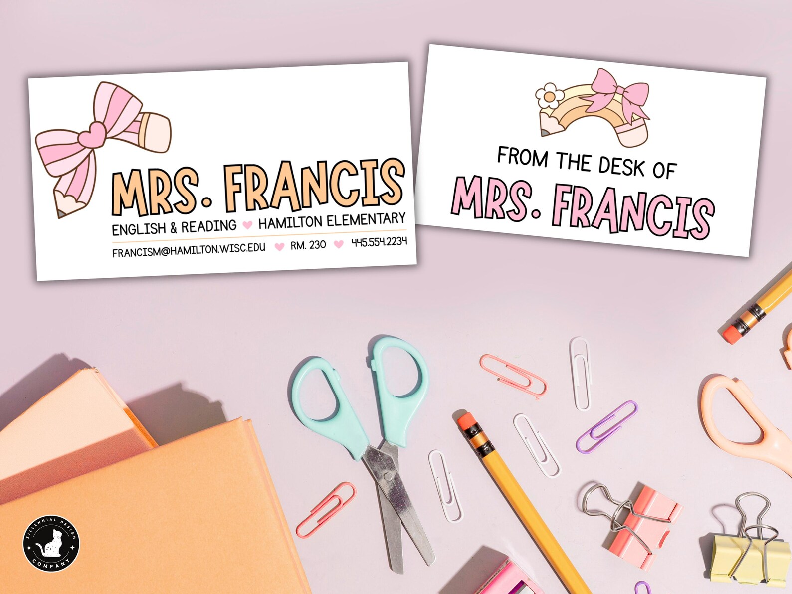 Coquette Bow Teacher Email Signature & Header: Editable Canva Template ...