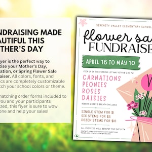 Mother's Day Flower Sale Flyer & Order Forms | Editable Canva Template ...