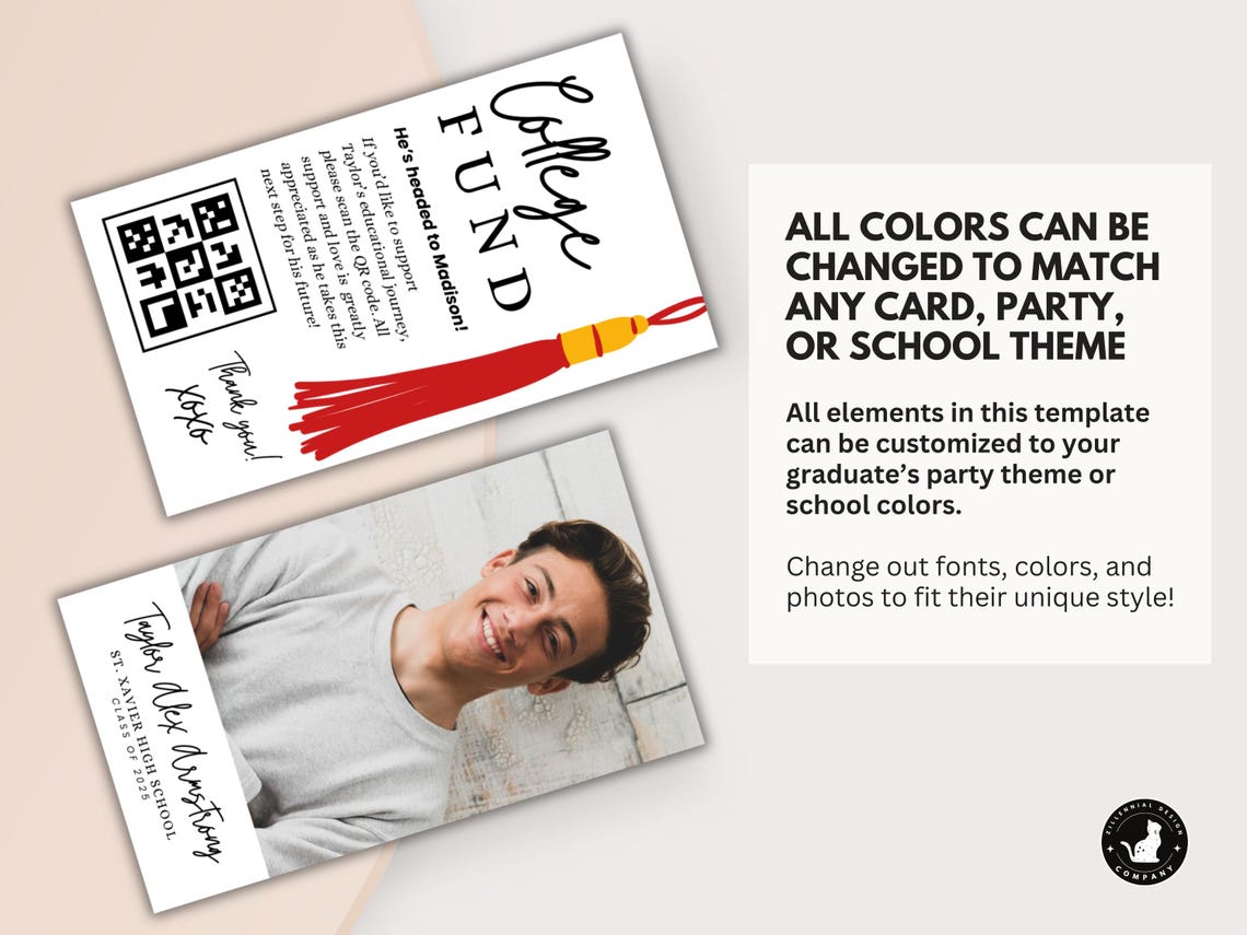 Graduation 2026 College Fund QR Code Insert Card: Venmo Graduation ...