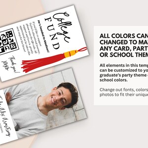College Fund Card Venmo Graduation QR Code Insert | Printable ...