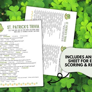 St Patricks Day Trivia Game Printable | Easy Activity St. Paddy Party ...