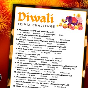 Diwali Trivia Game With Answers: Printable Trivia for Festival of ...