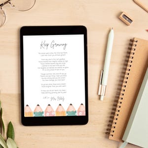 End of Year Poem Teacher Gift Canva Template | Printable End of School ...