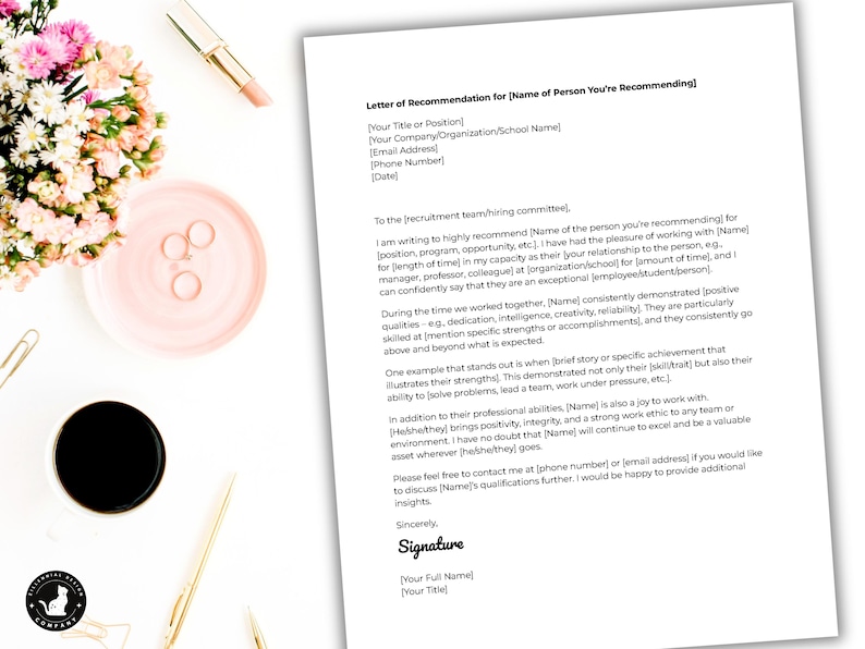 Editable Letter of Recommendation Template: Google Docs Reference ...
